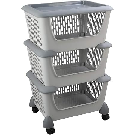 Amazon.com - Innouse 5 Tier Large Plastic Storage Stacking Basket/Bin ...