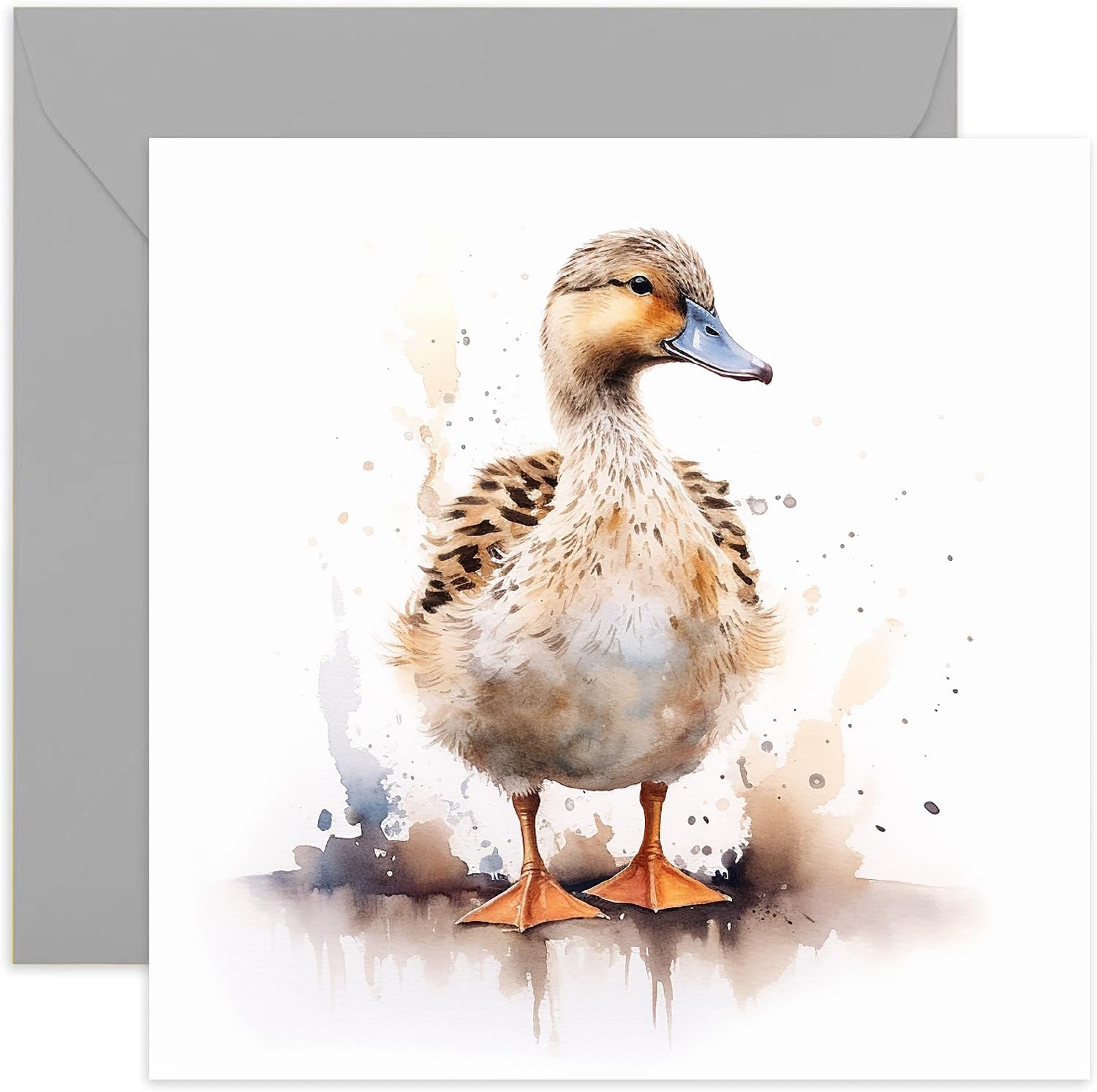 Old English Co. Watercolour Painting Duck Greeting Card for Birthday ...