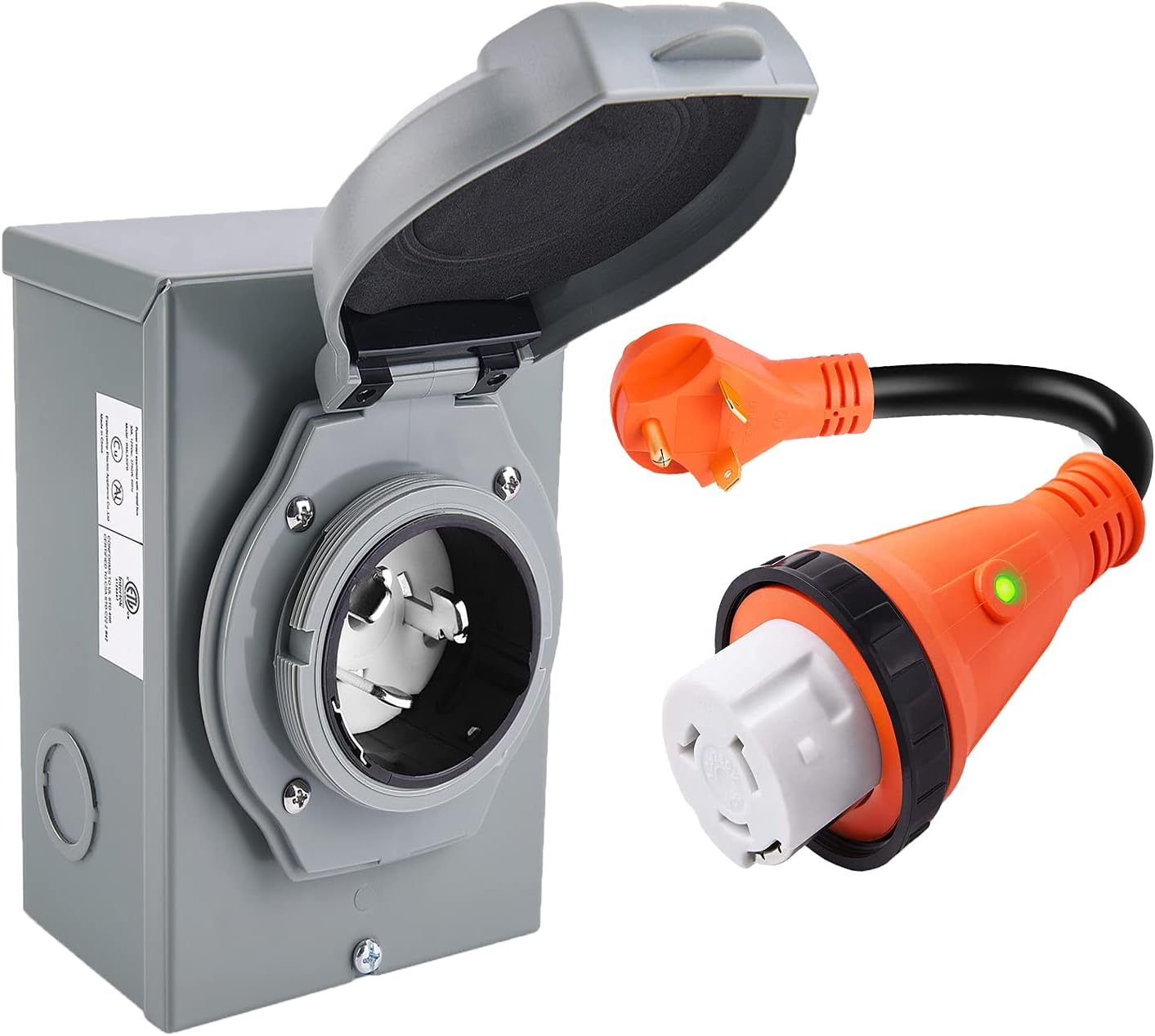 Amazon.com: SnowyFox Bundles 30A Male to 50A Female RV Power Cord Plug ...