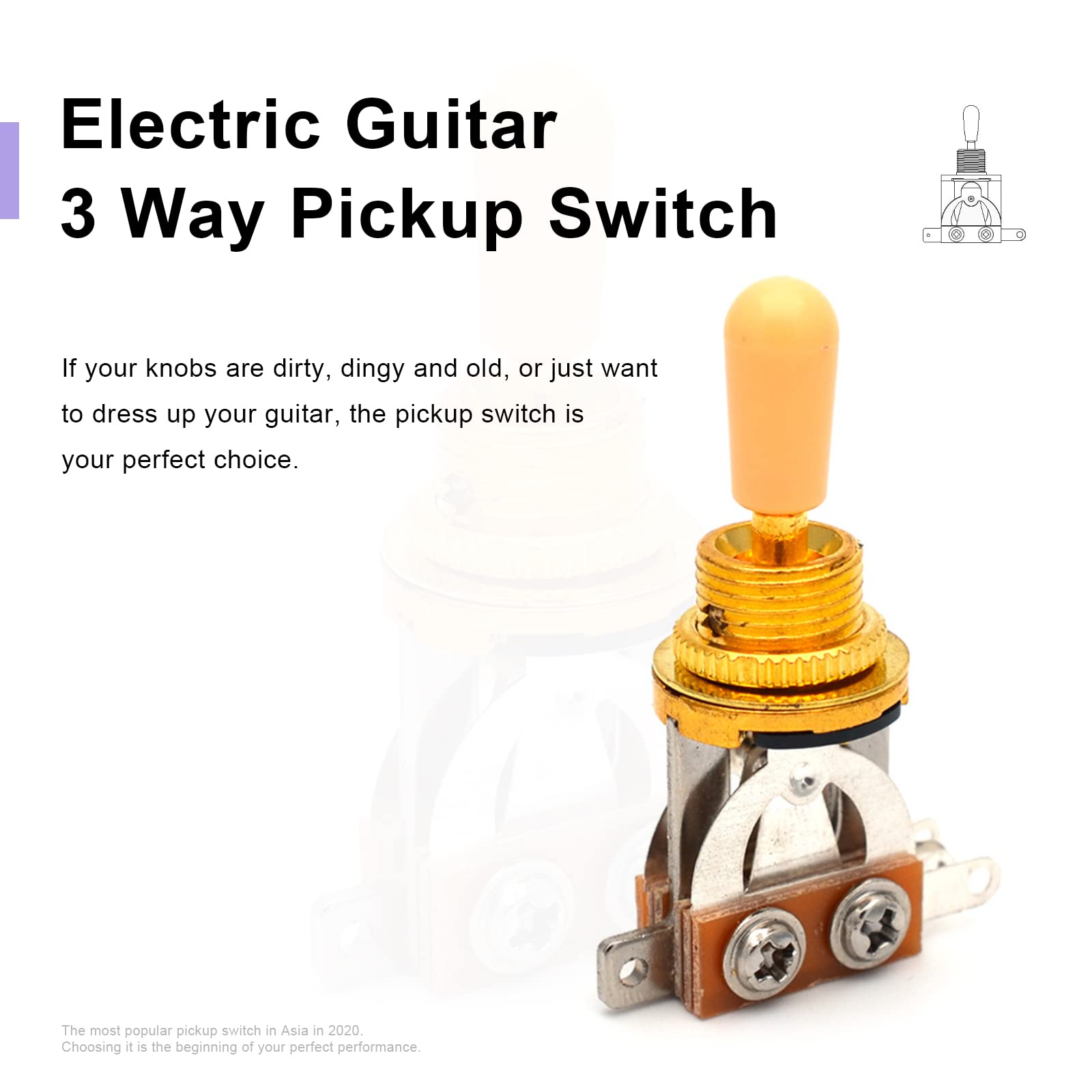 Snapklik.com : SAPHUE Guitar 3 Way Toggle Switch Position Short ...