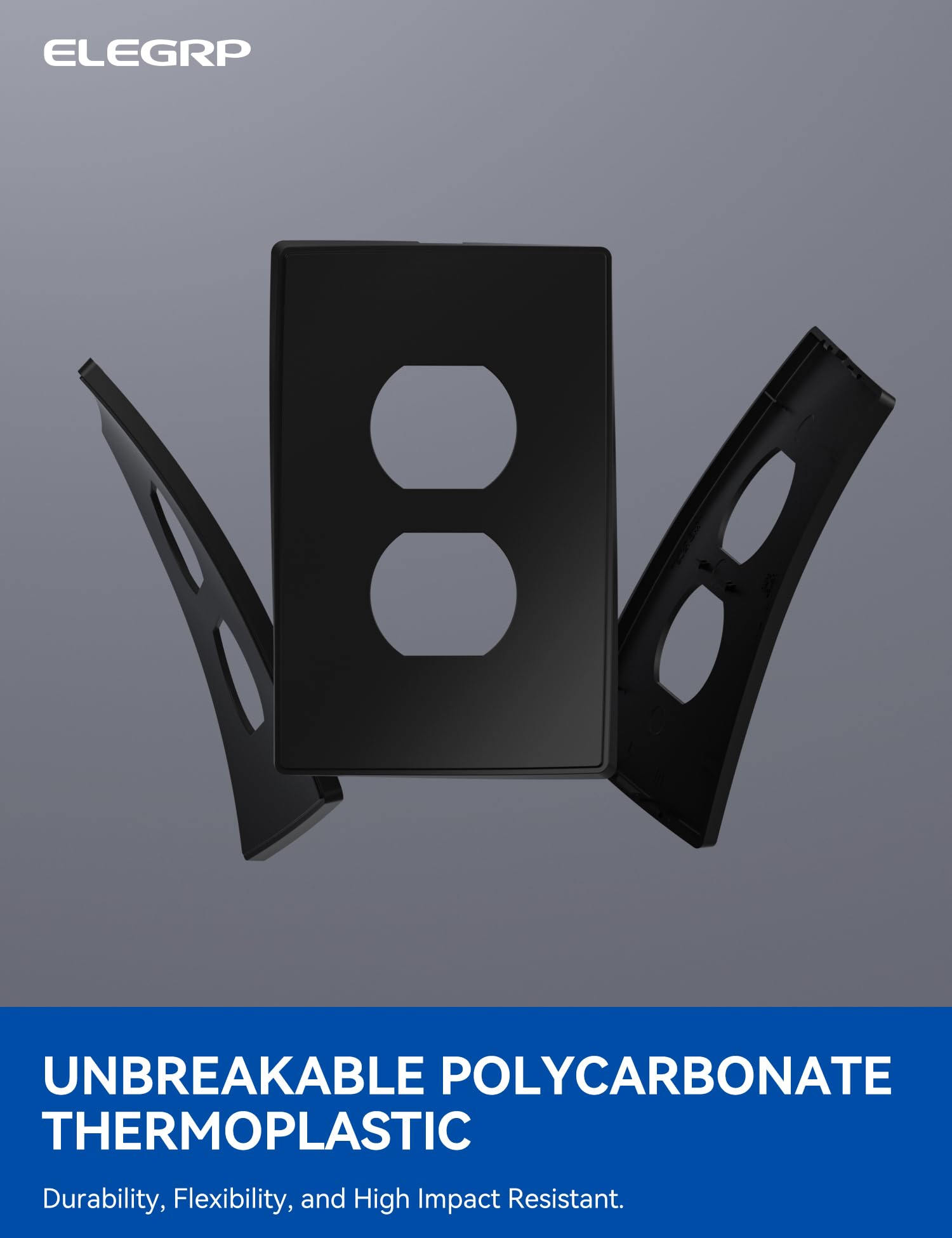 Snapklik.com : ELEGRP 1-Gang Screwless Duplex Wall Plates, Mid-Size ...