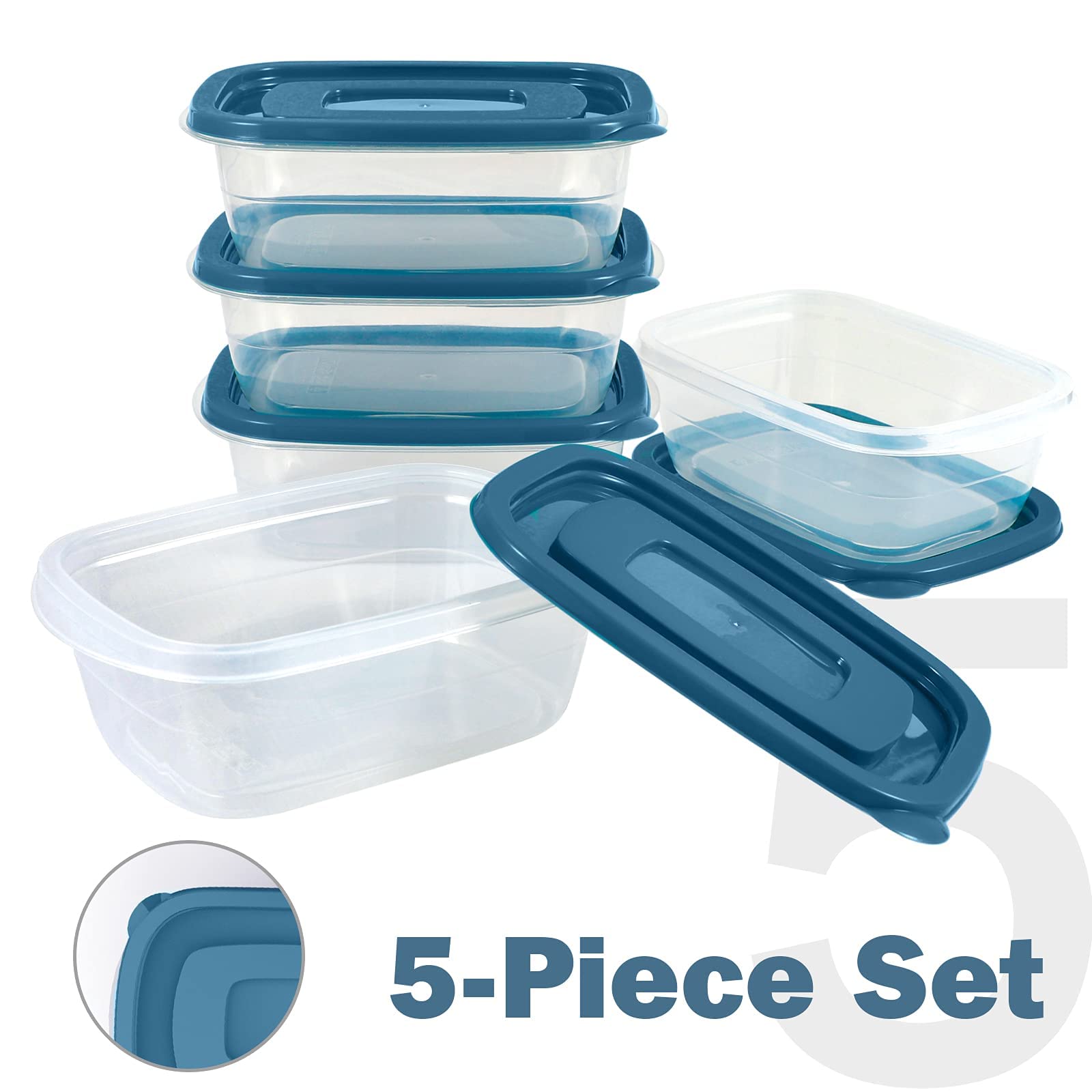Rectangular Plastic Storage Containers 3.2Ltr Cuisine Deep Rectangular