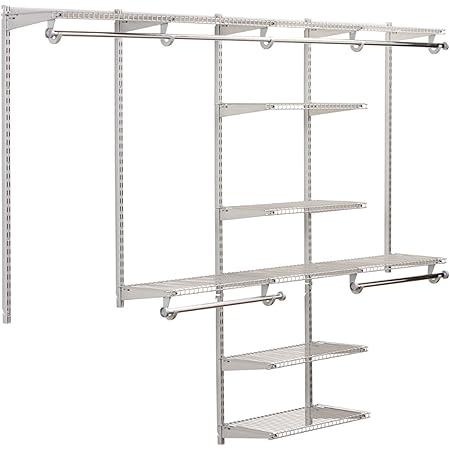 Amazon.com: Rubbermaid FastTrack Closet Kit, White, 6-10 Ft., Wire ...