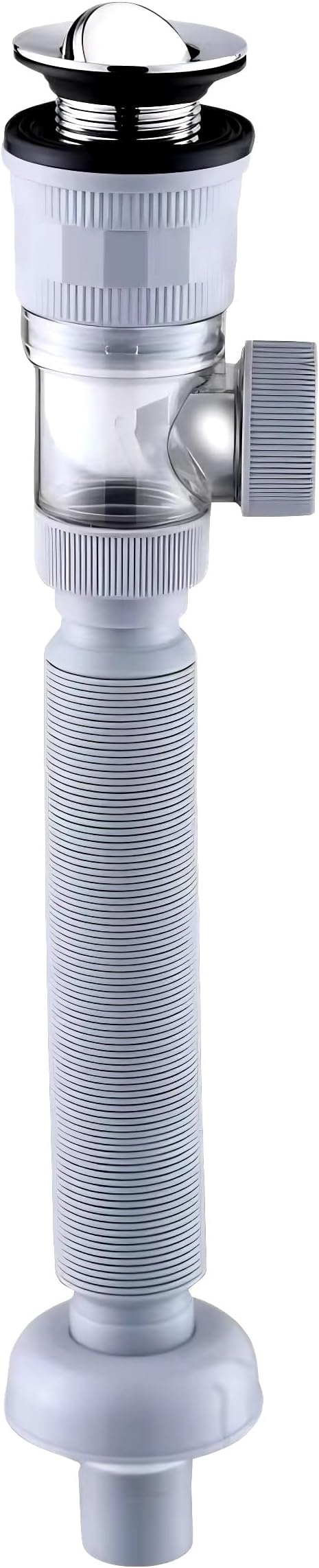 2 in 1 Sink Drain Kit with Flexible Expandable P-Trap Sink Drain Pipe ...