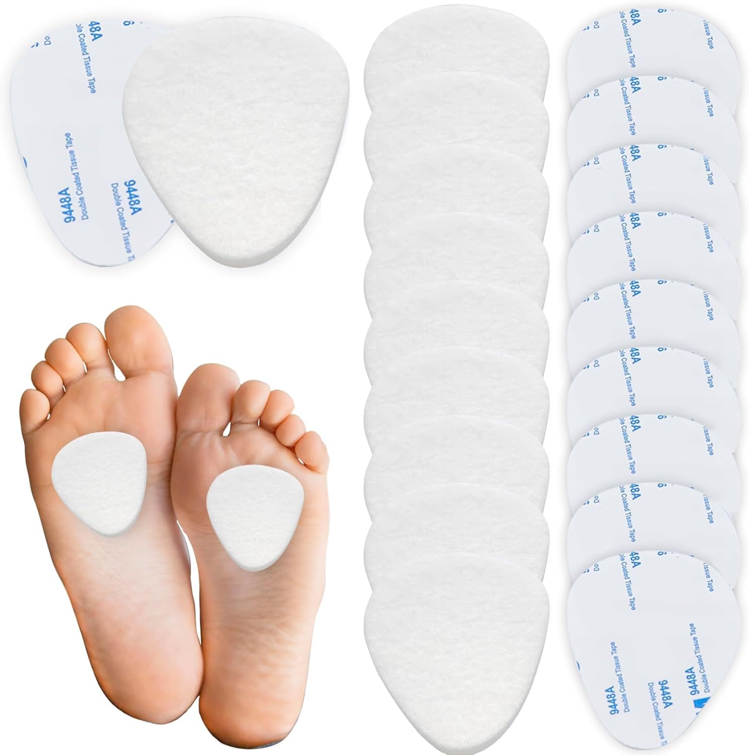 Amazon.com: 18 Pieces Felt Callus Pads Metatarsal Pads Forefoot Foot ...