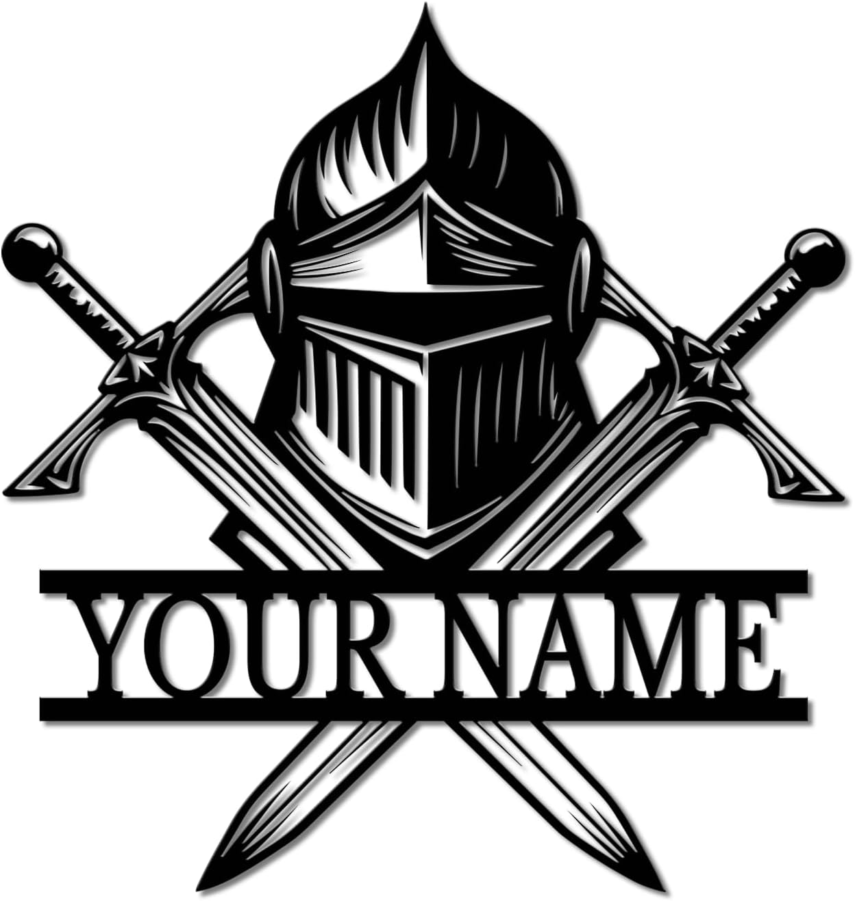 Amazon.com: Custom Knight Metal Wall Art, Personalized Name Sign ...