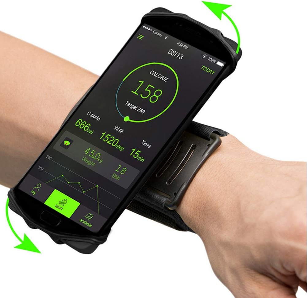 Amazon.com: Wristband Armband Phone Holder, 360° Rotatable Sports ...