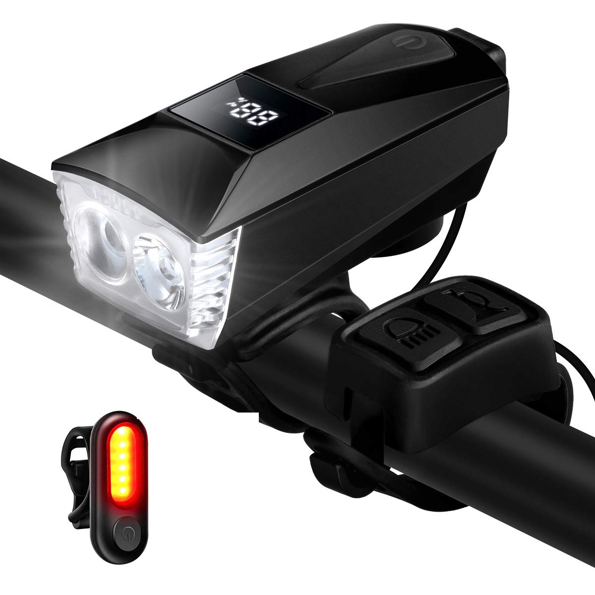 Buy ENONEO Bike Light Set USB Rechargeable 300LM Bike Front Light ...