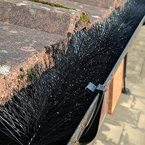 6 x Hedgehog Gutter Brush Guard 100mm Black 4m Clean Leaf & Debris Free ...