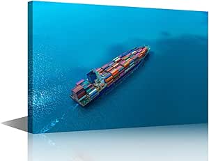 Amazon.com: Large Size Cargo Container Ship Picture Canvas Prints Wall ...