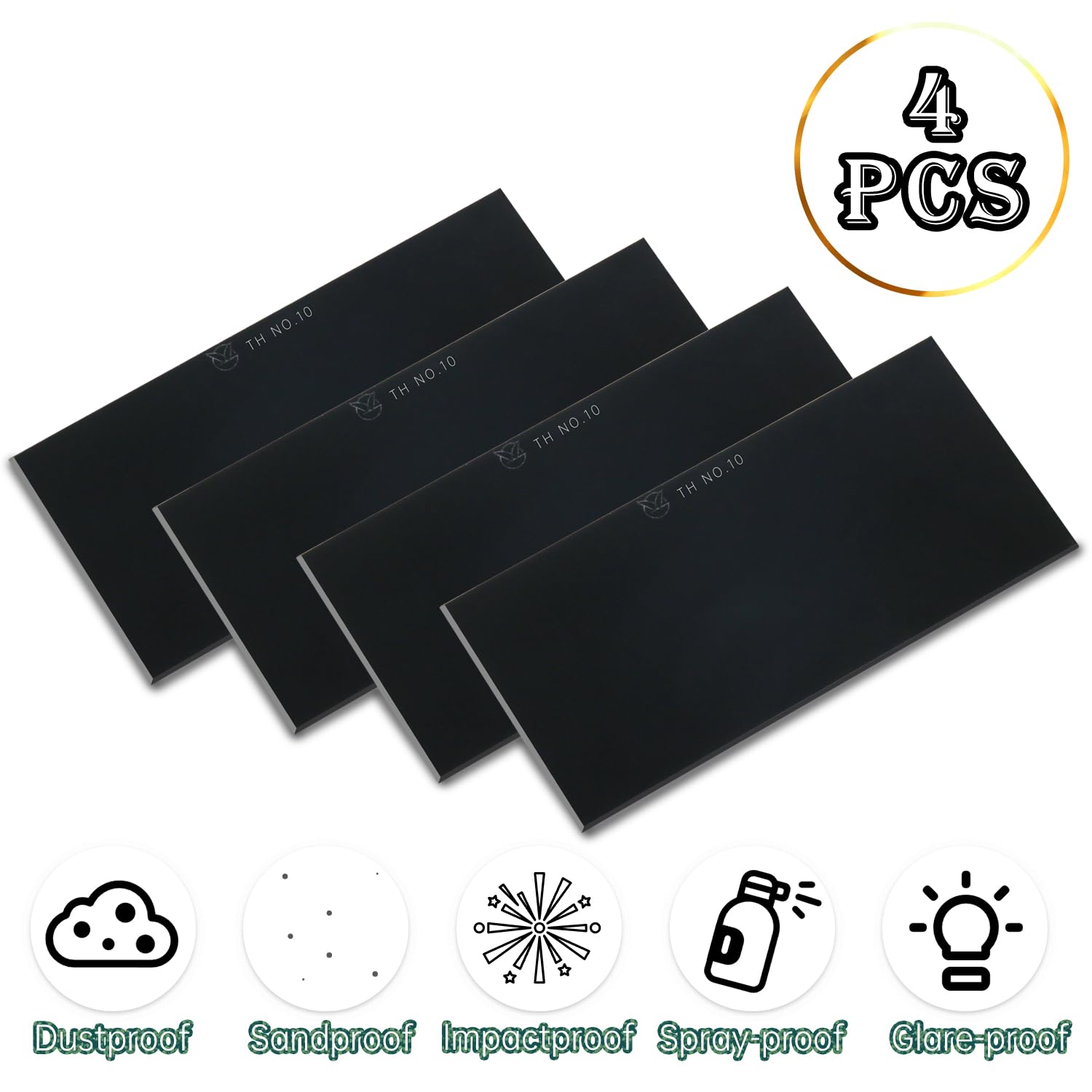 Snapklik.com : 4 Pack Shade 10 Welding Lens, 2" X 4.25" Welding Helmet ...