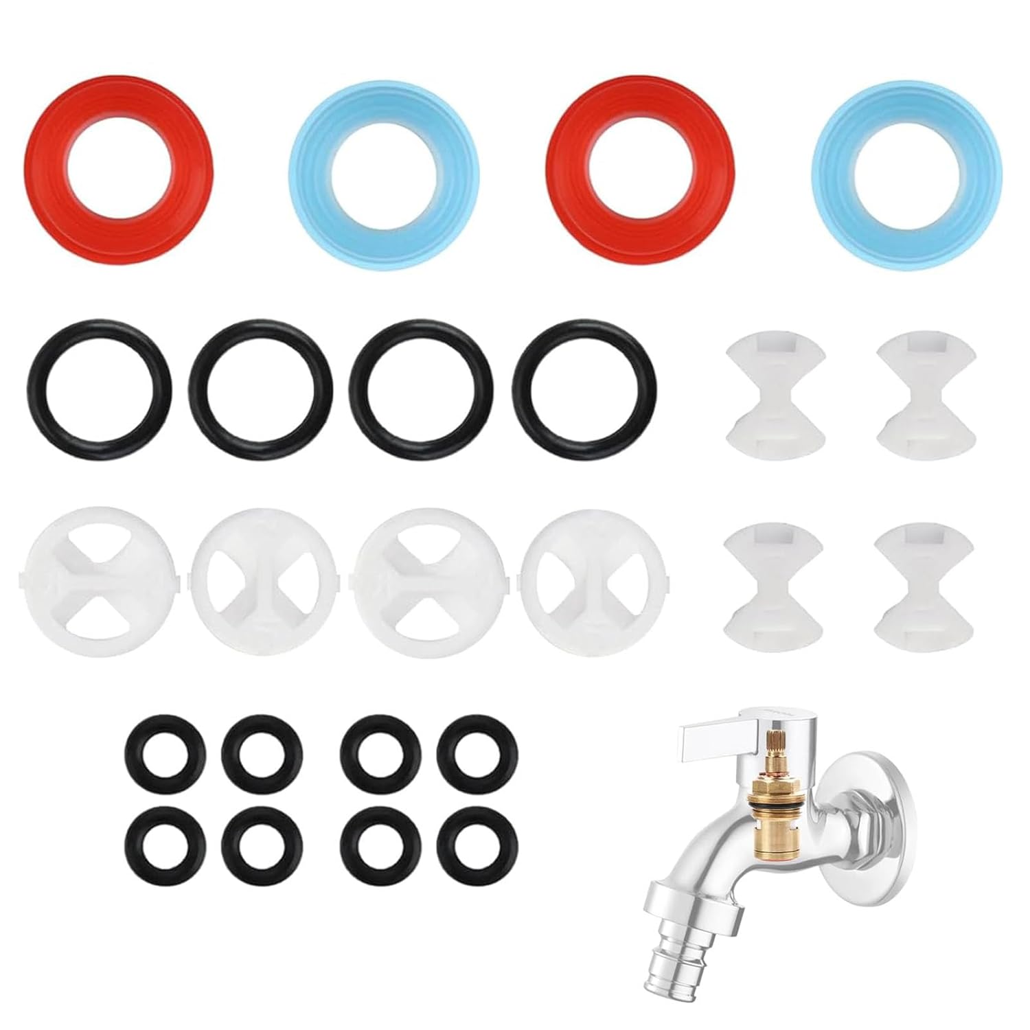 48pcs Tap Valve Cartridge Replacement Kit Tap Washers, Mixer Tap ...