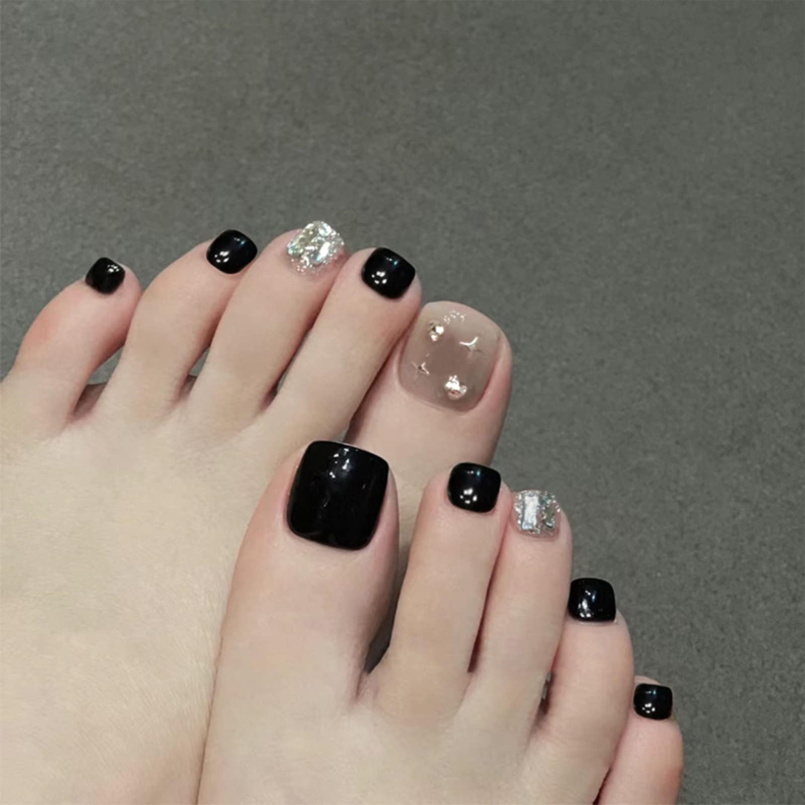 Amazon.com: Toe Nail Press ons, Short Press on Toenails for Women ...