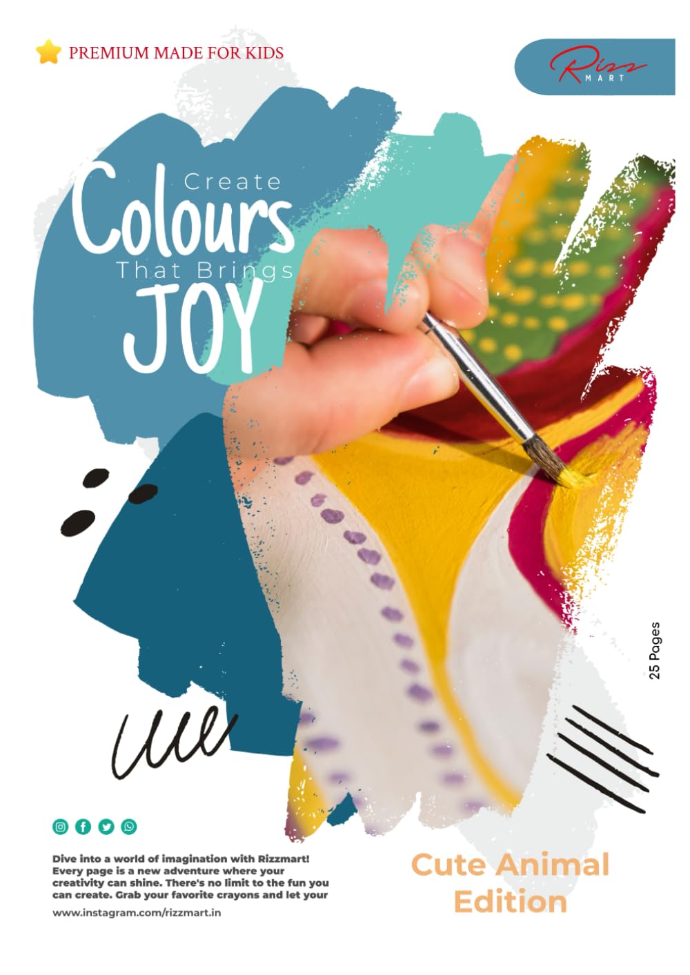 Cute Animal Coloring Book | Made for Kids | A4 Size | 25 Pages ...