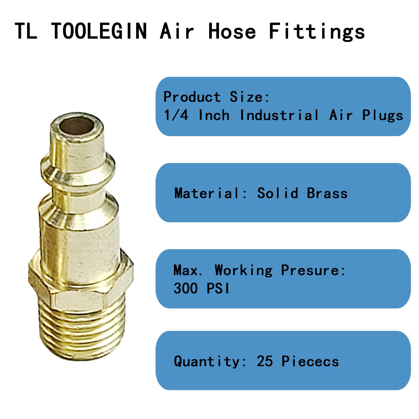 Snapklik.com : Air Hose Fittings 1/4" MNPT Industrial Air Plugs For Air ...