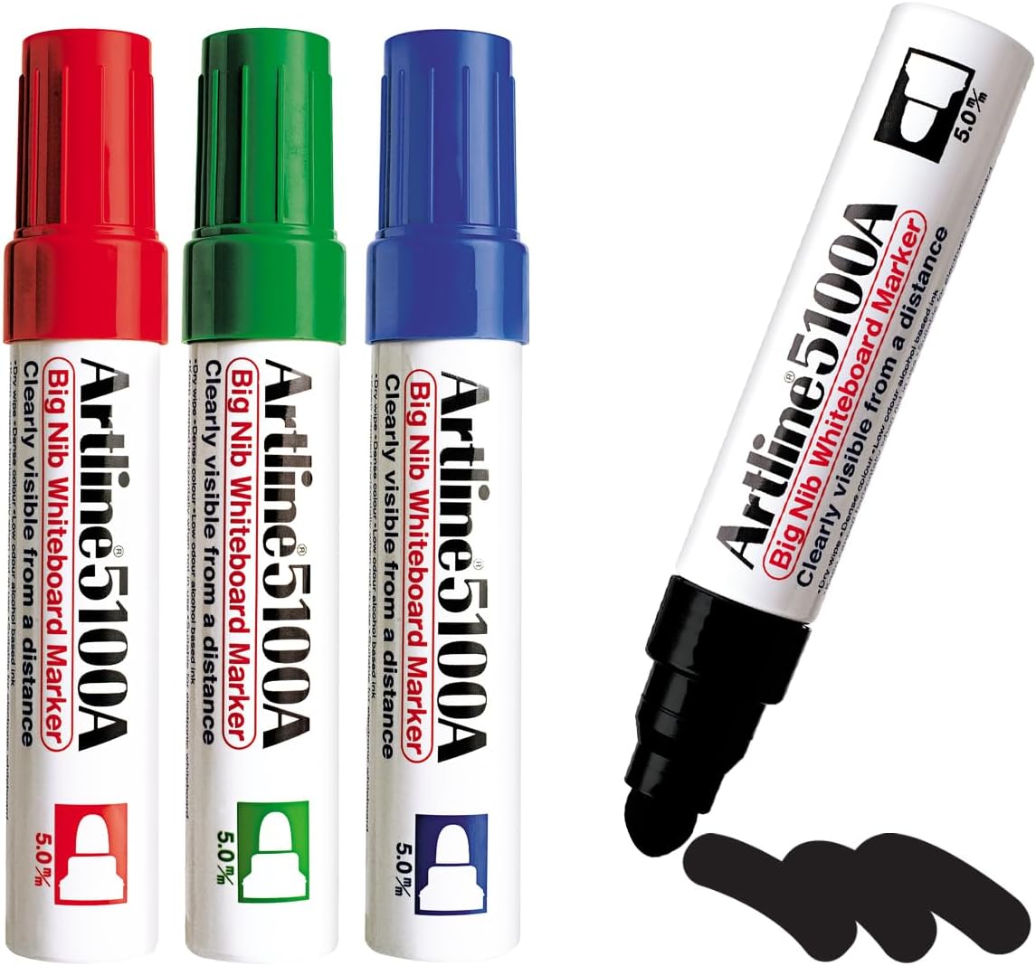 Artline Big nib Whiteboard Marker EK-5100A/4W | Extra Thick 5.0mm ...