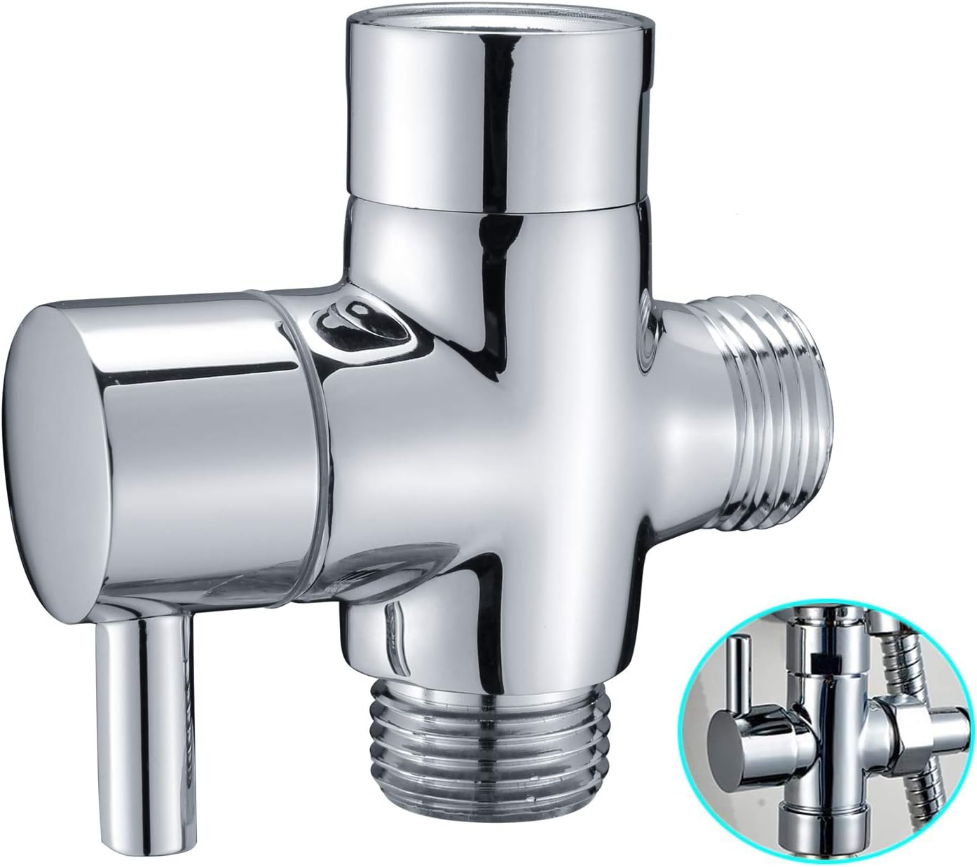 Hltd 2-Way Shower Arm Diverter Valve,1/2 inch IPS Solid Brass Shower ...