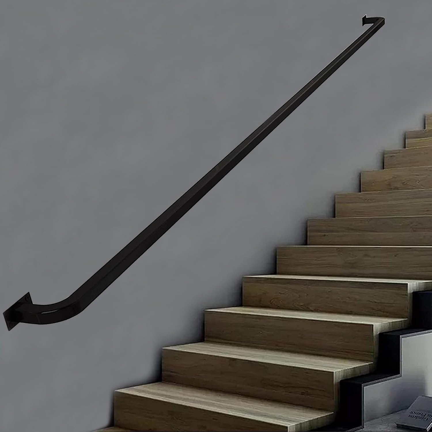 No-Slip Wall Mounted Metal Staircase Handrail, Hand Railing for Indoor ...