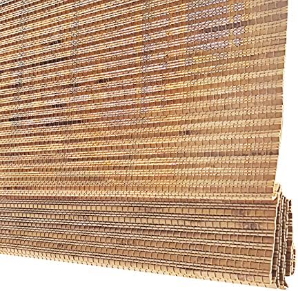 Amazon.com: Artdix Bamboo Roman Shades, Cordless Walnut Custom Blackout ...