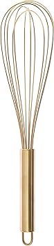 Amazon.com: Stainless Steel Whisk Heavy Duty - Gold Metal Kitchen ...