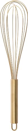 Amazon.com: Stainless Steel Whisk Heavy Duty - Gold Metal Kitchen ...