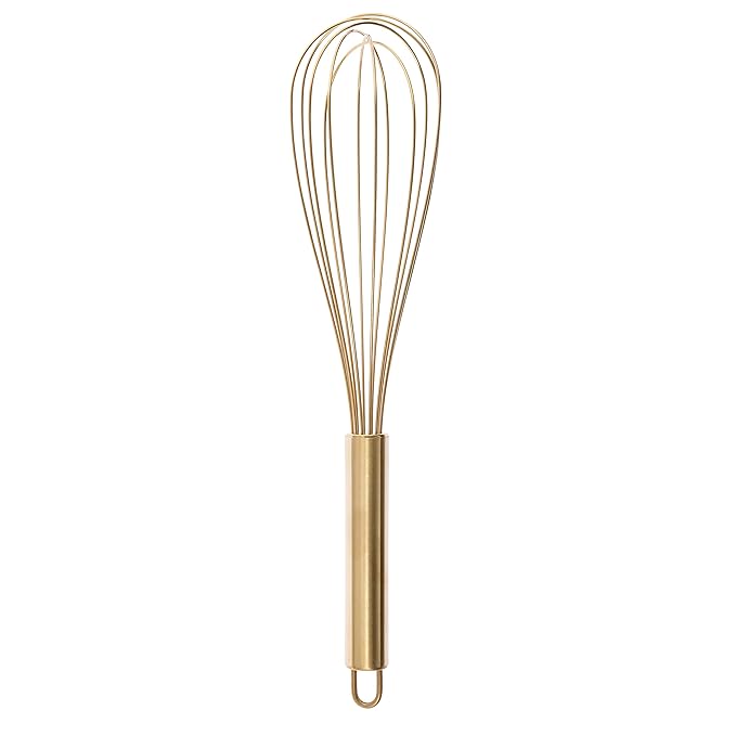 Buy Stainless Steel Whisk Heavy Duty - Gold Metal Kitchen Whisking Tool ...