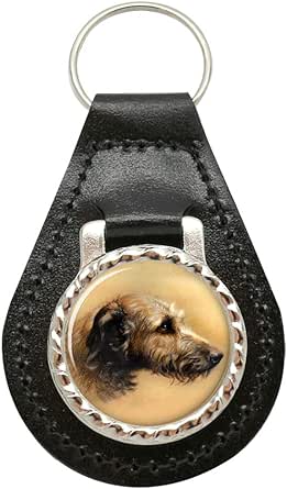Giftshop UK Irish Wolfhound Leather Key Fob at Amazon Men’s Clothing store