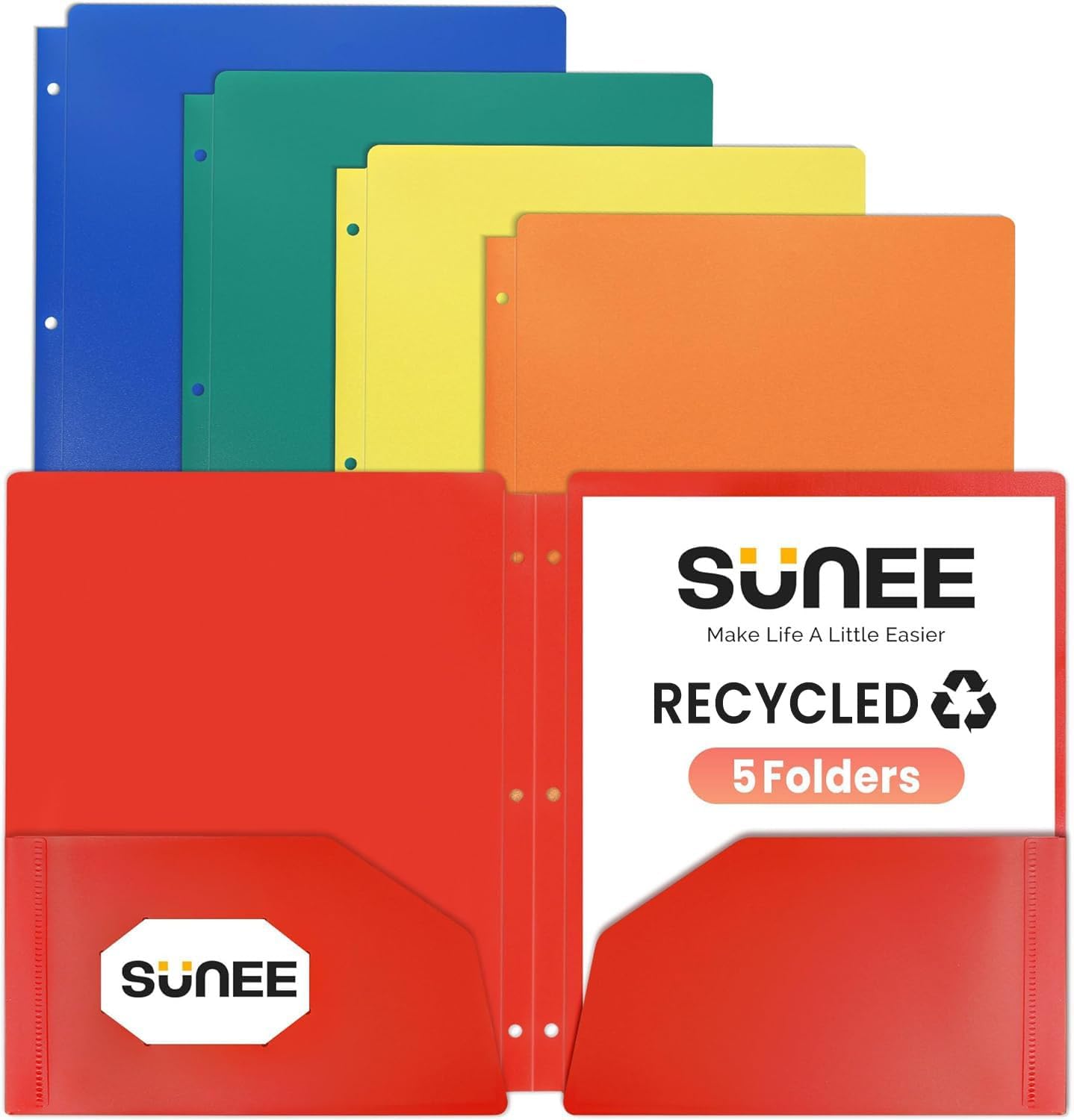 Amazon.com : SUNEE 3 Hole Pocket Folders (12 Pack, Pastel Color ...