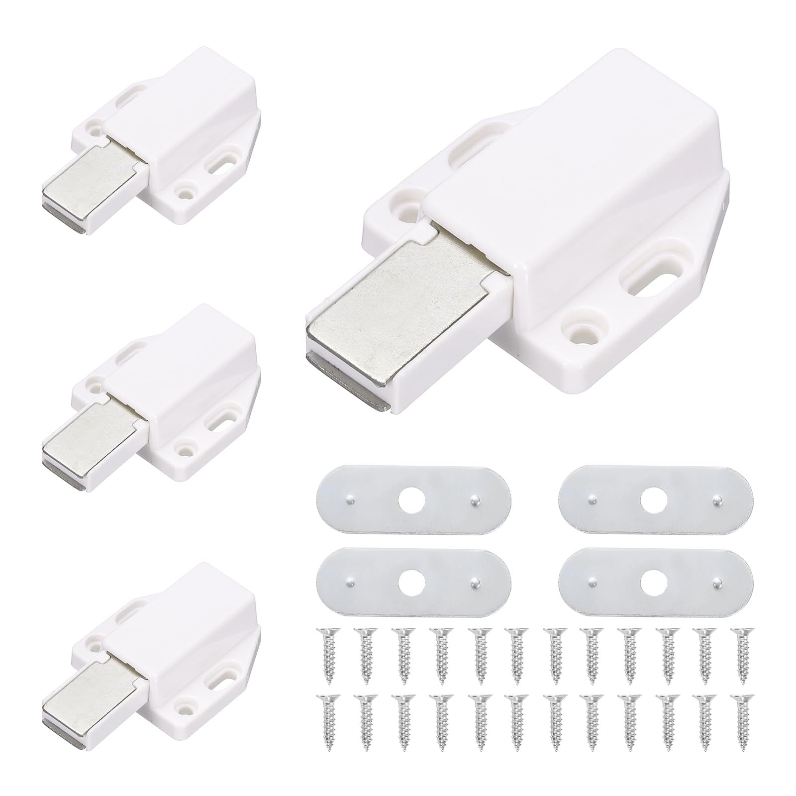 uxcell 4Pack Magnetic Touch Latches, Push to Open Magnet Pressure Touch ...