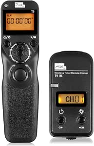Dazzne LCD 2.4GHz Wired Wireless Shutter Release Timer Remote Control Two Cables Compatible with ...
