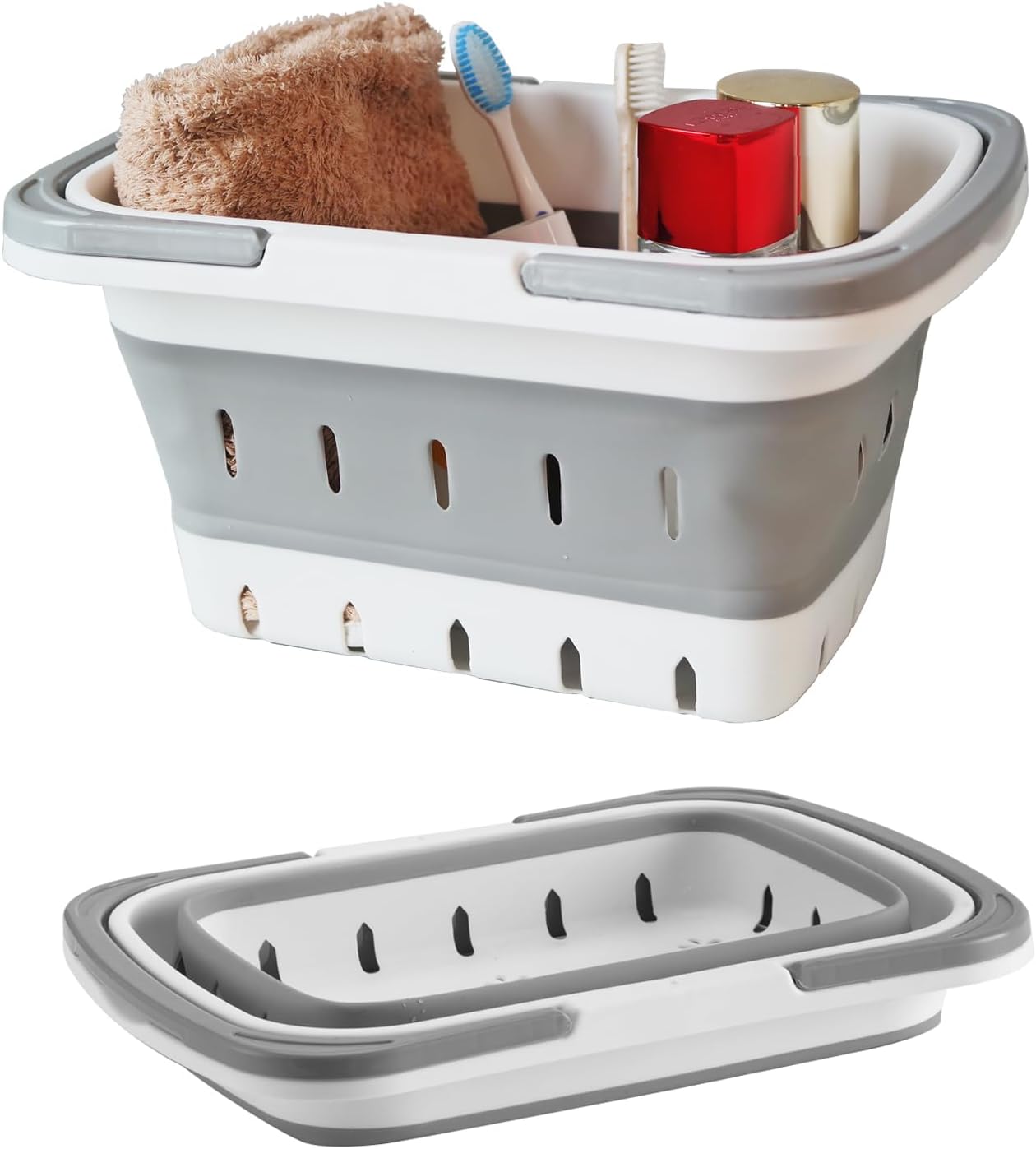 Amazon.com: MINDFARGE Portable Folding Plastic Bath Caddy with Handle ...