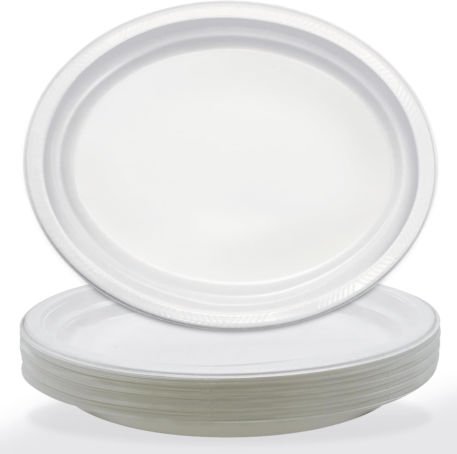 Amazon.com: PLASTICPRO 100 Count Disposable 10 Inch White Plastic ...