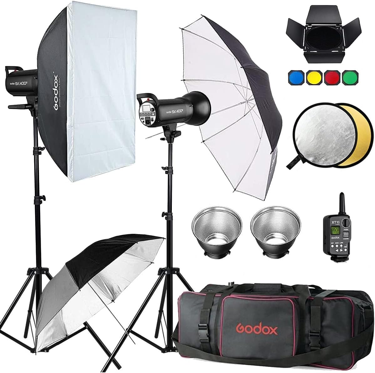 Amazon.com : Godox 800W Professional Studio Strobe Flash Light Kit, 2 ...