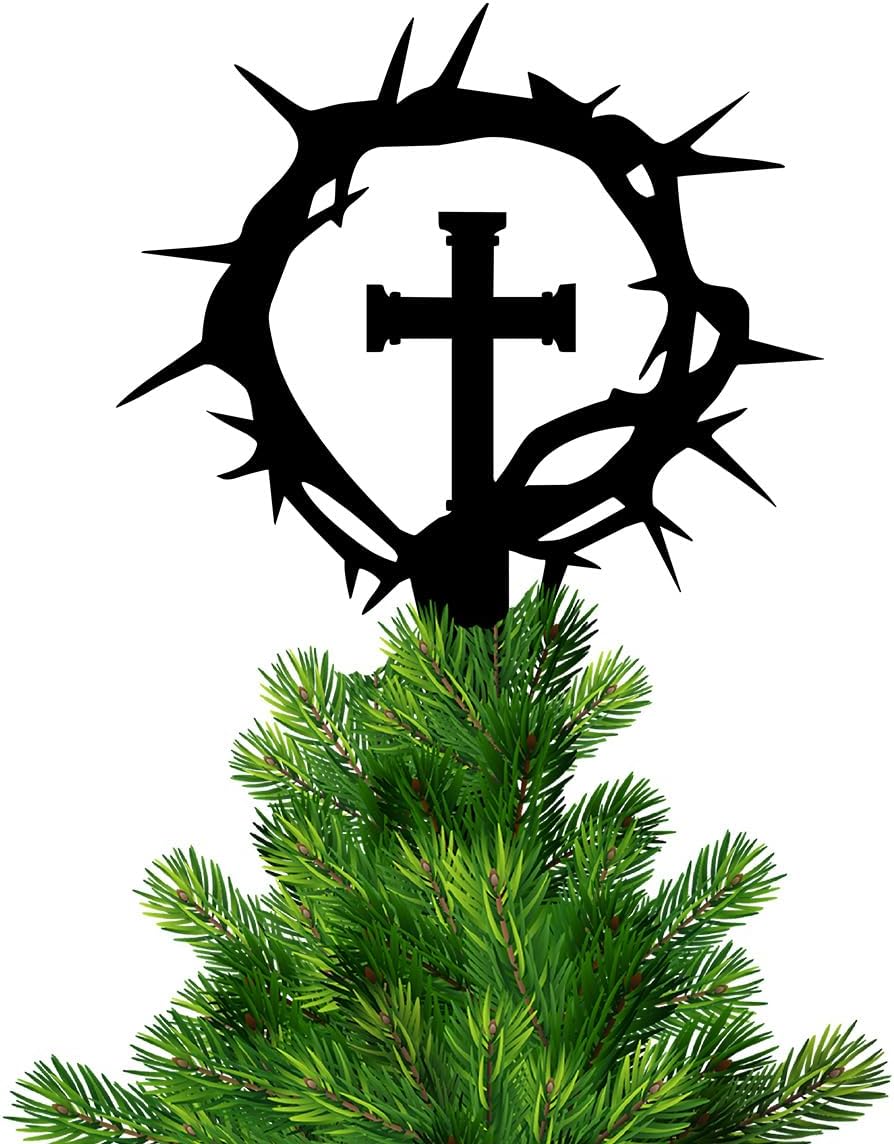 Amazon.com: Thorn Crown Christmas Tree Topper, Easter Jesus Crucifixion ...