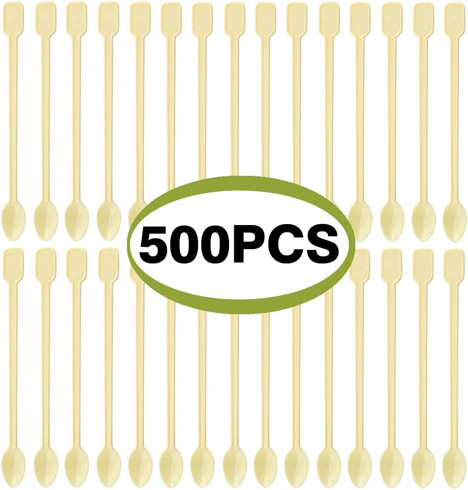 Amazon.com: Coffee Spoon 500 PCS Disposable Tiny Coffee Tea Spoon Beige ...