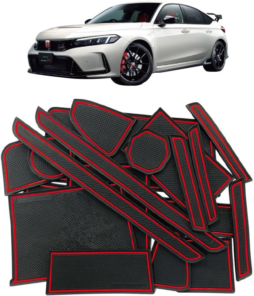 Amazon | (Jusby) ホンダ 新型シビック TypeR & RS FL5/FL1専用 インテリアラバーマット レッドライン ドアポケットマット タイプR CIVIC TypeR ...