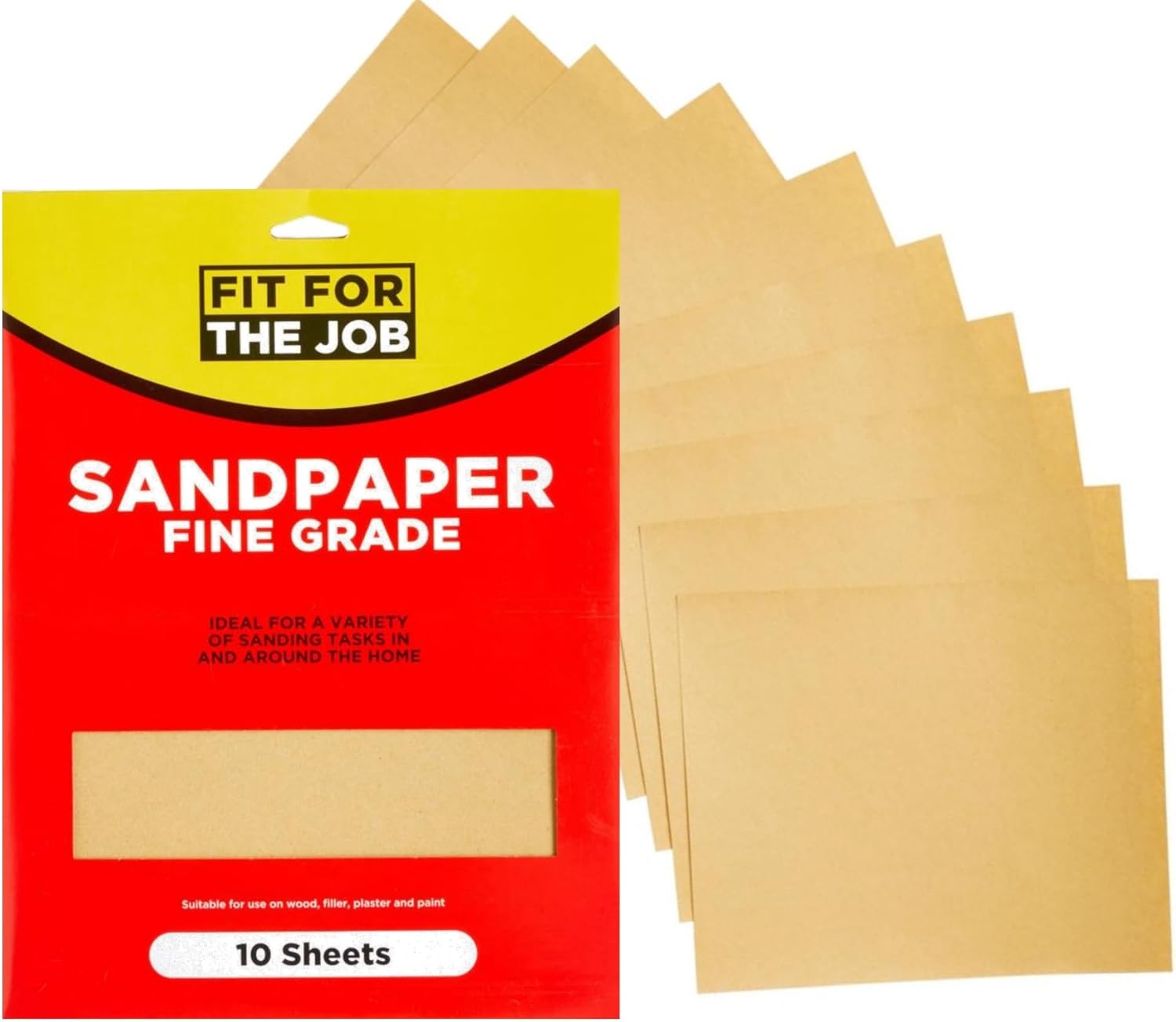 Fit For The Job 10 Large A4 Size Sheets Fine Grade Sandpaper for ...
