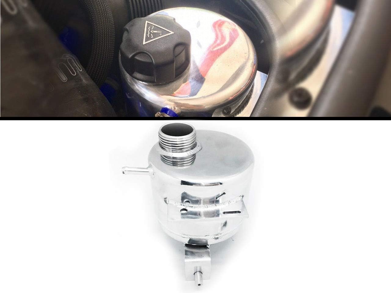 GAZOZ PERFORMANCE Aluminum Radiator Coolant Header Overflow Tank Fits ...