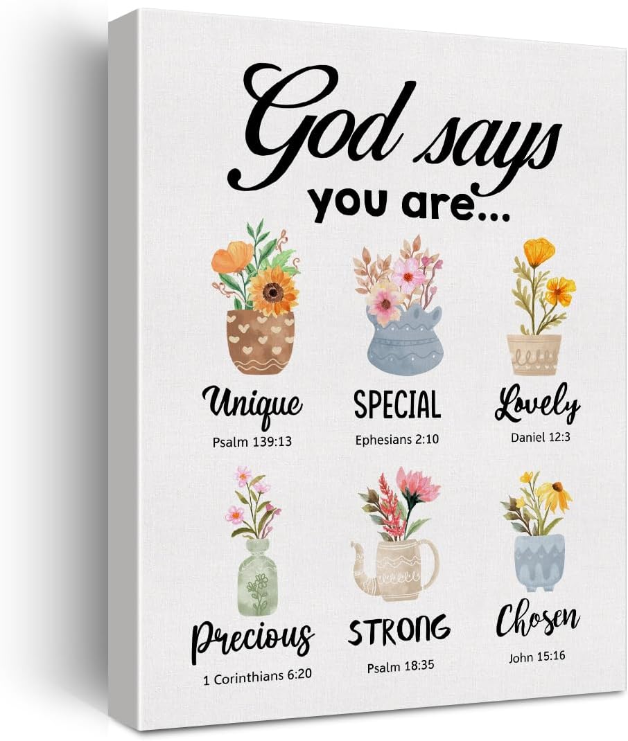 Amazon.com: Inspirational Motivational Floral God Says You Are Poster ...