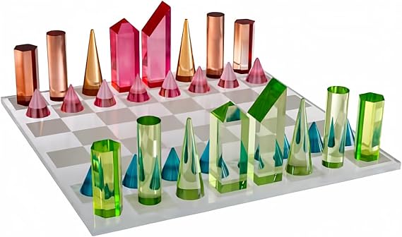Amazon.com: Trademark Games Modern Chess Set - Acrylic Chess Board with ...