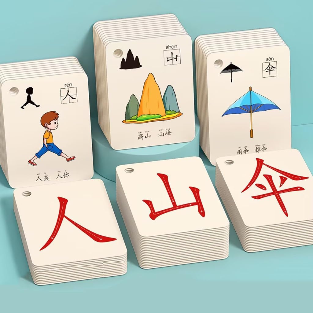 Amazon.com: Eqvexd Chinese Literacy Card Common Chinese Characters ...