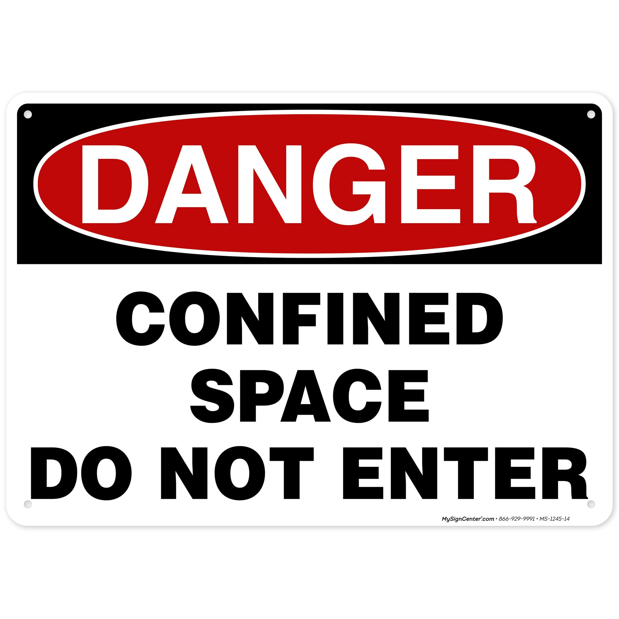 Amazon.com: Danger Confined Space Do Not Enter Sign, 10x14 Inches, Rust ...