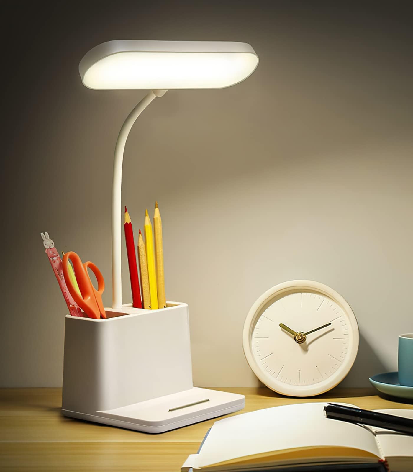 mione LED Small Desk Lamp, Desk Lamps for Home Office, White Desk Light ...