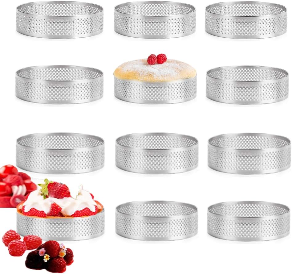 Tiamu Lot 12 Cercle à Pâtisserie Mousse à Gâteau en Acier Inoxydable ...