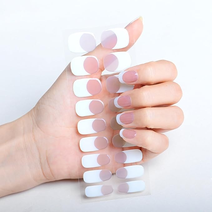 Rosarden Semi Cured Gel Nails Strips - 18 Stickers Nail Wraps Soft Self ...