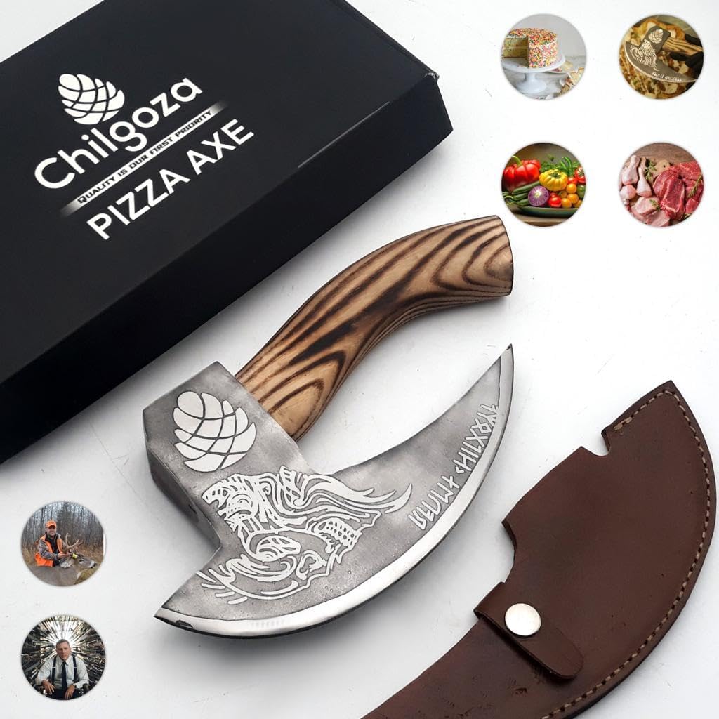 Pizza Cutter Viking Axe - Handmade Forged Pizza Axe High Carbon Steel ...