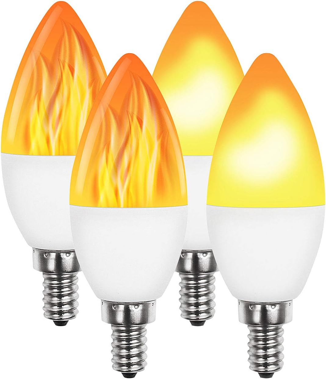 Luminea Flammenlicht: 2er-Set LED-Lampen mit Flammeneffekt, 3 ...