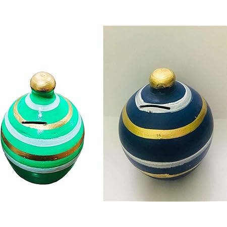 Royal Home Terracotta Clay Gullak, Money Bank,Piggy Bank Pack of 2 ...