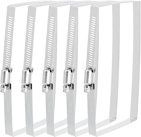 Amazon.com: uxcell Rectangular Hose Clamps, 6" x 3" 304 Stainless Steel ...