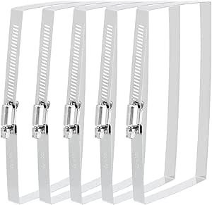 Amazon.com: uxcell Rectangular Hose Clamps, 6" x 3" 304 Stainless Steel ...